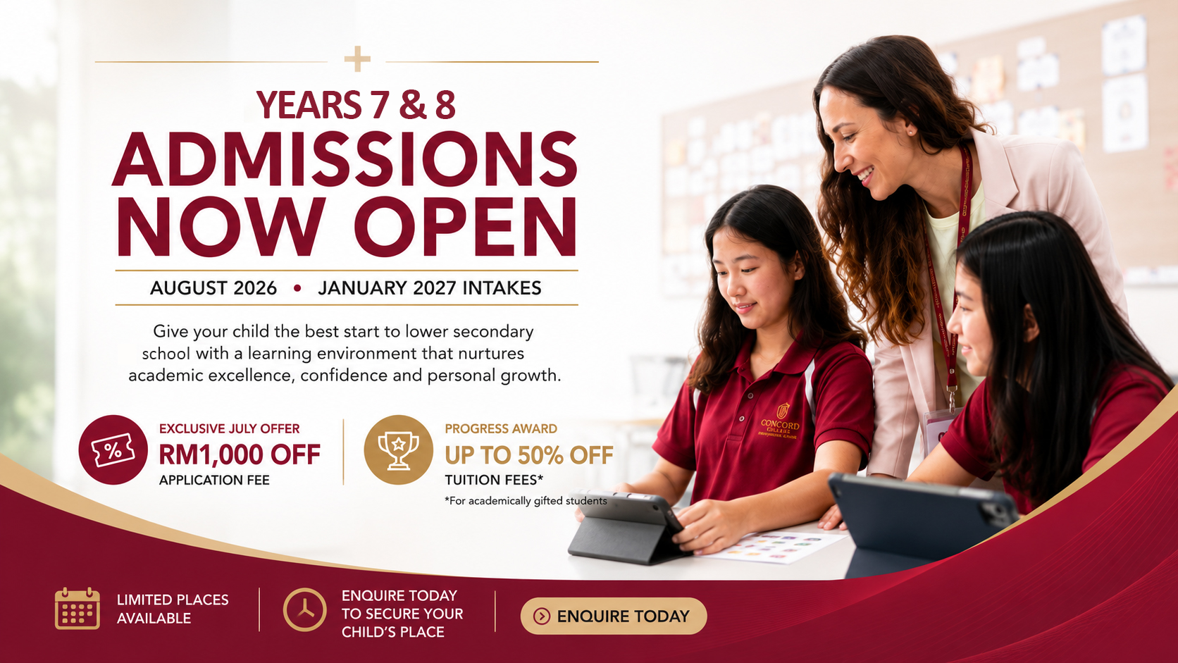 August 2026 & January 2027 Intakes - Concord College International School
